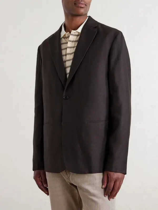 Nn07 Timo 1808 Canvas Blazer - Brown