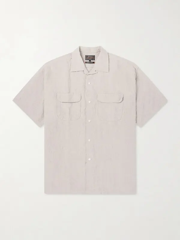BEAMS Convertible-collar Linen Shirt - Neutrals