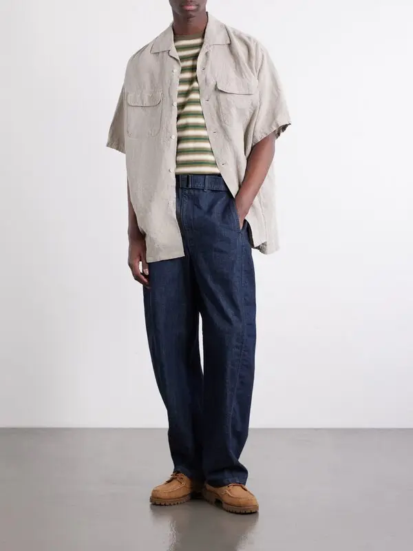 BEAMS Convertible-collar Linen Shirt - Neutrals