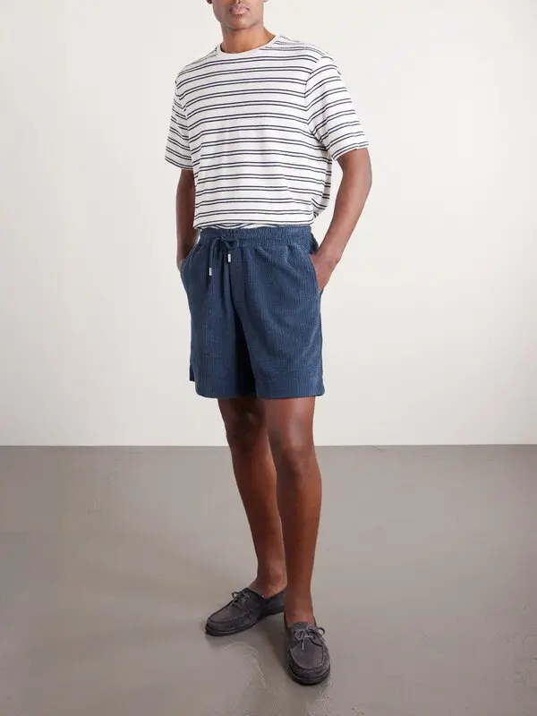 Mr P. Waffle-knit Cotton-terry Shorts
