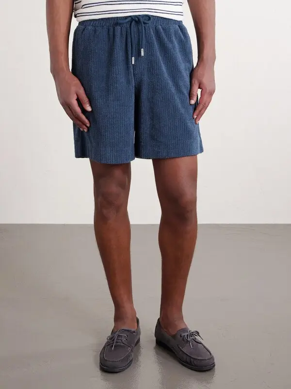 Mr P. Waffle-knit Cotton-terry Shorts