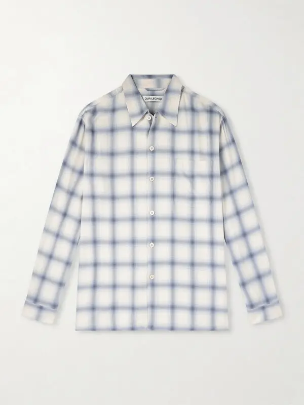 Our Legacy Every Checked Twill Shirt - Blue