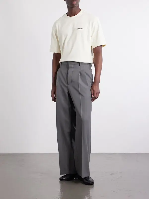 Jacquemus Logo Appliqué Cotton Jersey T-shirt - Neutrals