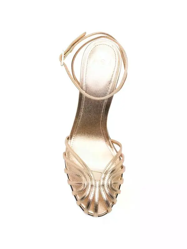 ALEVI MILANO Metallic Leather Stiletto Sandals