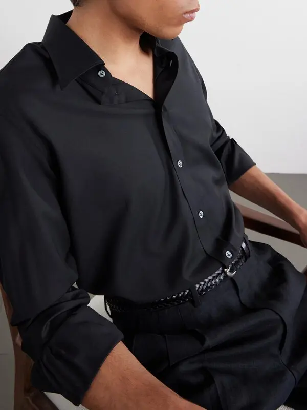 Thom Sweeney Wool Shirt - Black