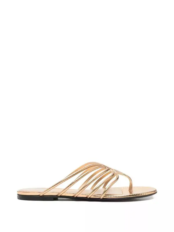 ALEVI MILANO Strappy Metallic Leather Sandals