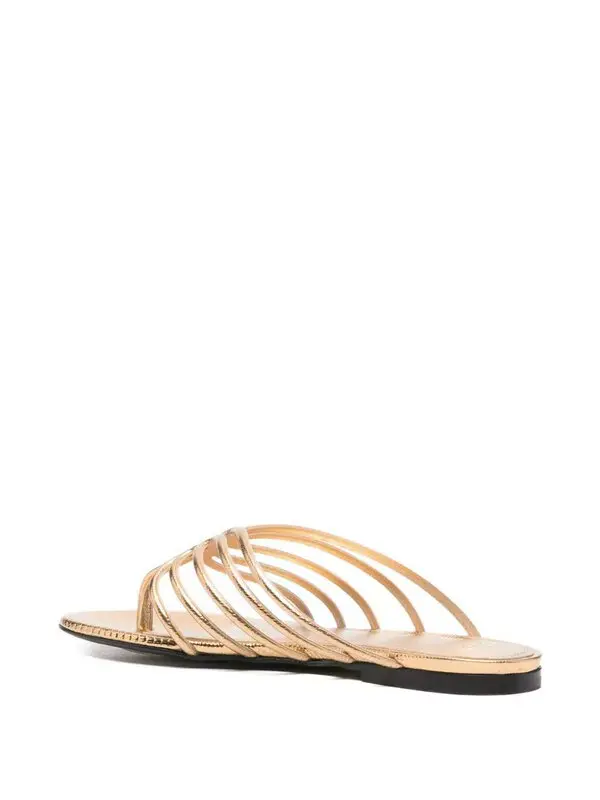 ALEVI MILANO Strappy Metallic Leather Sandals