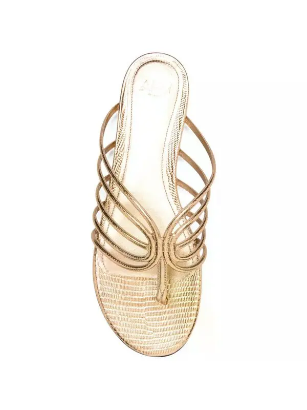 ALEVI MILANO Strappy Metallic Leather Sandals