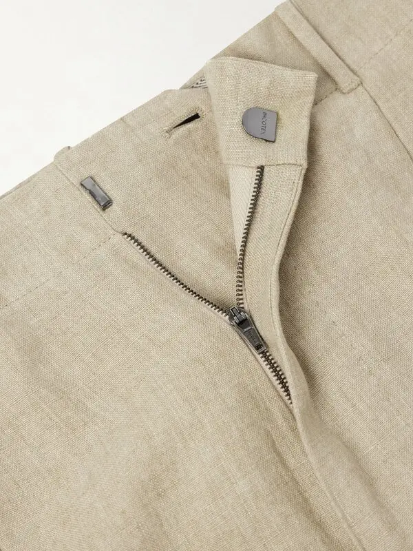 SLOWEAR Straight-leg Pleated Linen Shorts