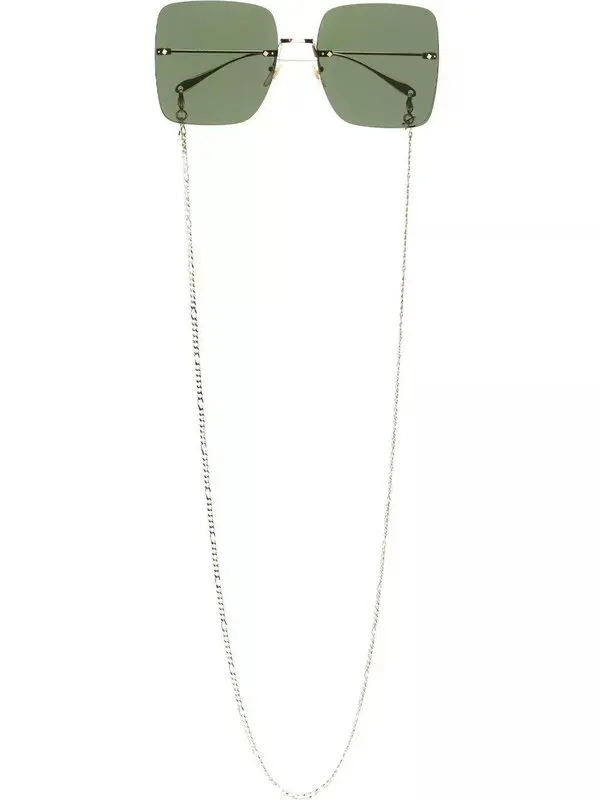 Gucci Rimless Oversized-frame Sunglasses - Gold