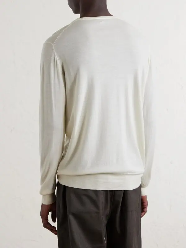 William Lockie Merino Wool Crewneck Sweater - Neutrals