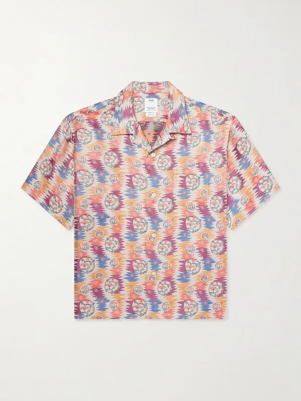 Visvim Crosby Camp-collar Silk And Cotton-blend Jacquard Shirt