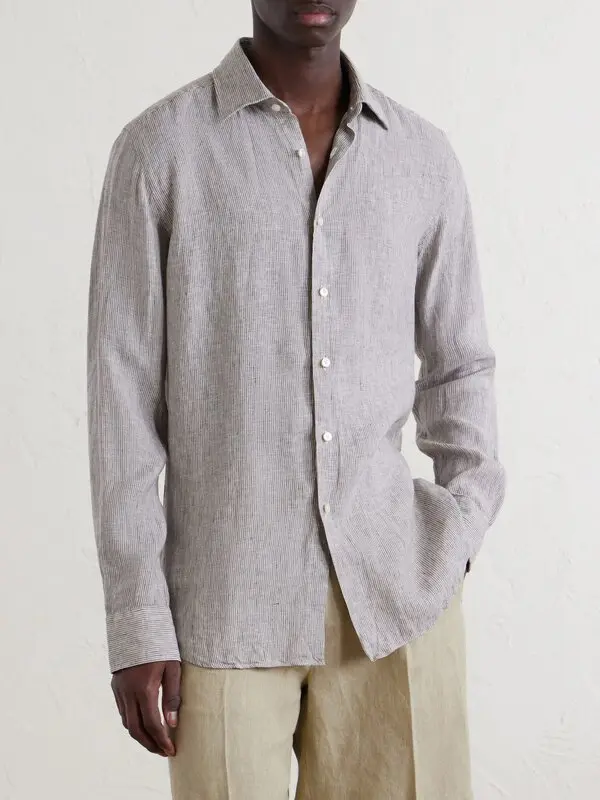 SLOWEAR Striped Linen Shirt