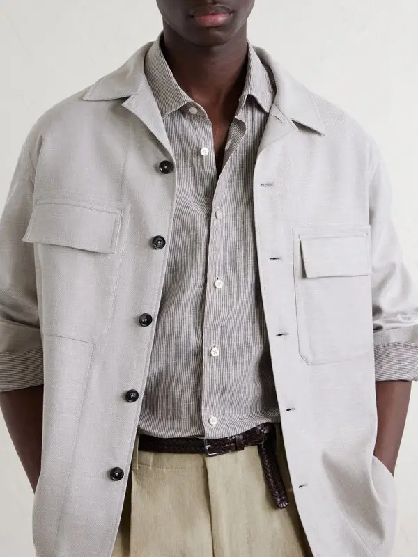 SLOWEAR Striped Linen Shirt