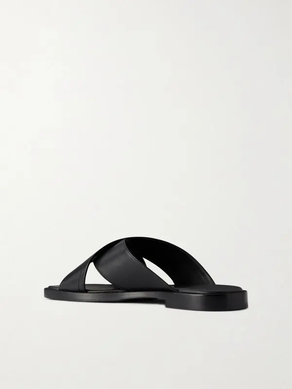 J.M. WESTON Leather Sandals - Black