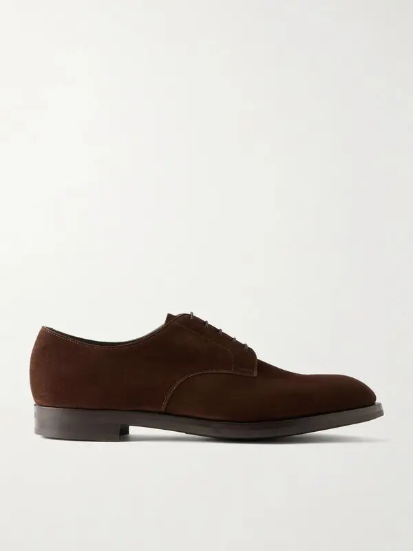 EDWARD GREEN Whitworth Suede Derby Shoes - Brown