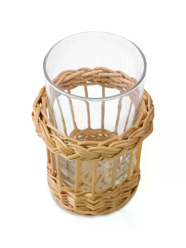 HOUSE OF CAPRICORN Vitoria Wicker Glass Tumbler - Neutrals