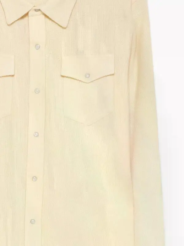 GOD'S TRUE CASHMERE Waffle-knit Button-down Shirt