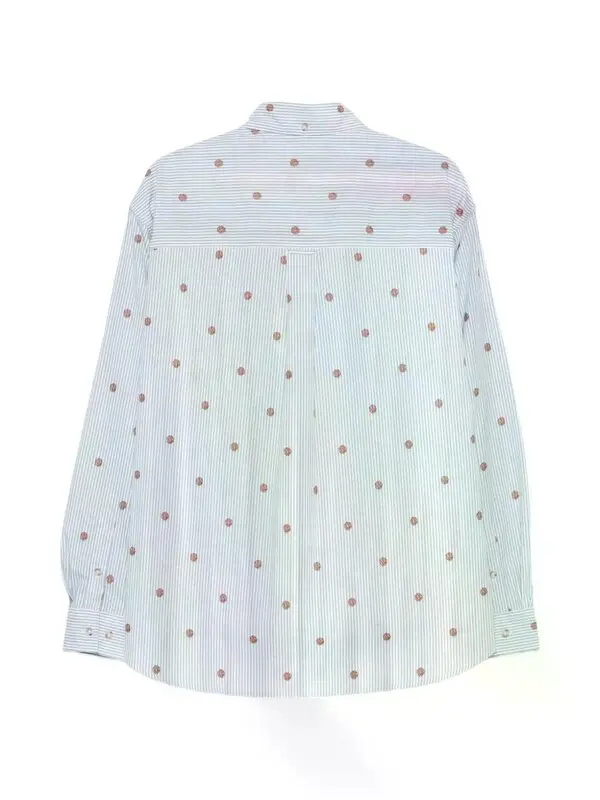 LES DEUX Kolton Stripe-pattern Basketball-embroidered Shirt