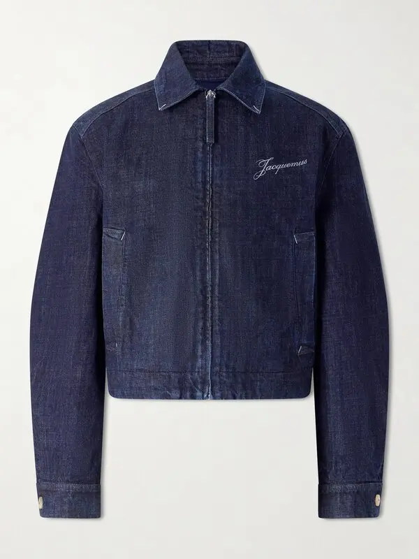 Jacquemus La Veste De-nîmes Logo-embroidered Denim Jacket - Blue