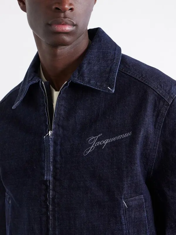 Jacquemus La Veste De-nîmes Logo-embroidered Denim Jacket