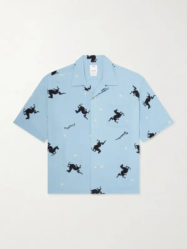Visvim Crosby Camp-collar Printed Woven Shirt
