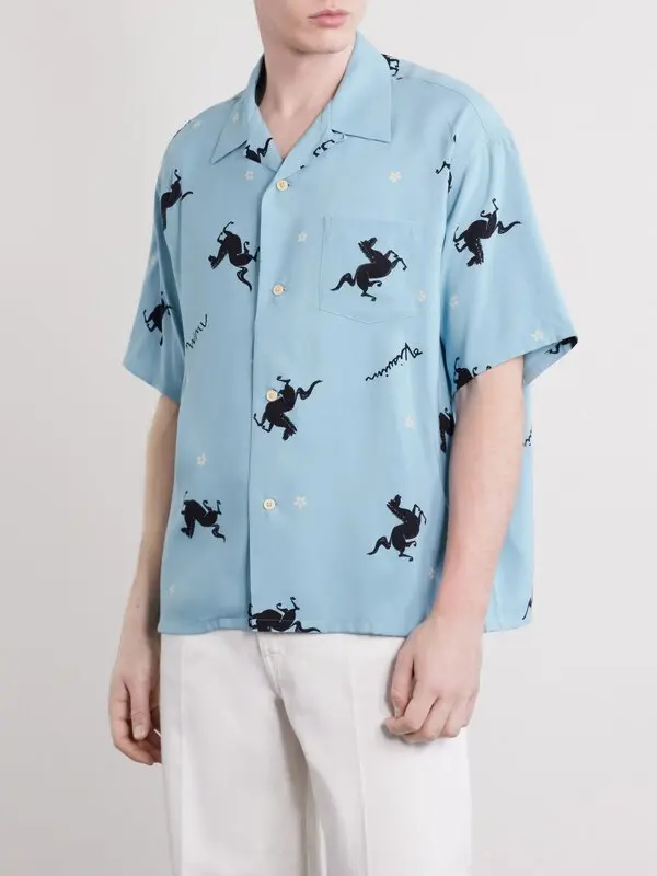Visvim Crosby Camp-collar Printed Woven Shirt