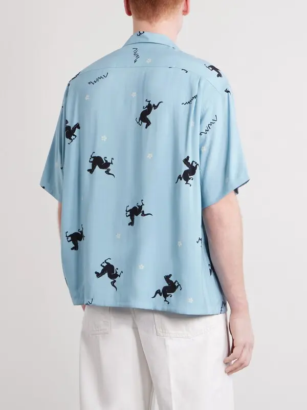 Visvim Crosby Camp-collar Printed Woven Shirt