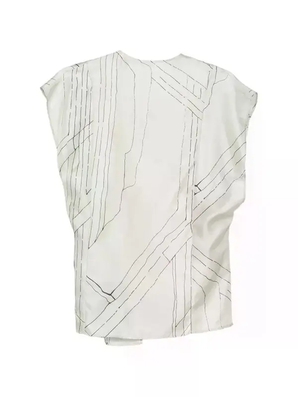 ALYSI Graphic-print Wrap Blouse
