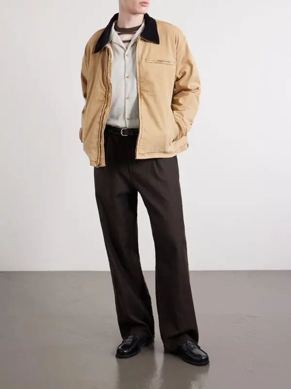 A.PRESSE Camp-collar Silk Shirt - Neutrals