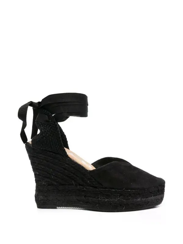 Manebí Suede Wedge Espadrilles - Black