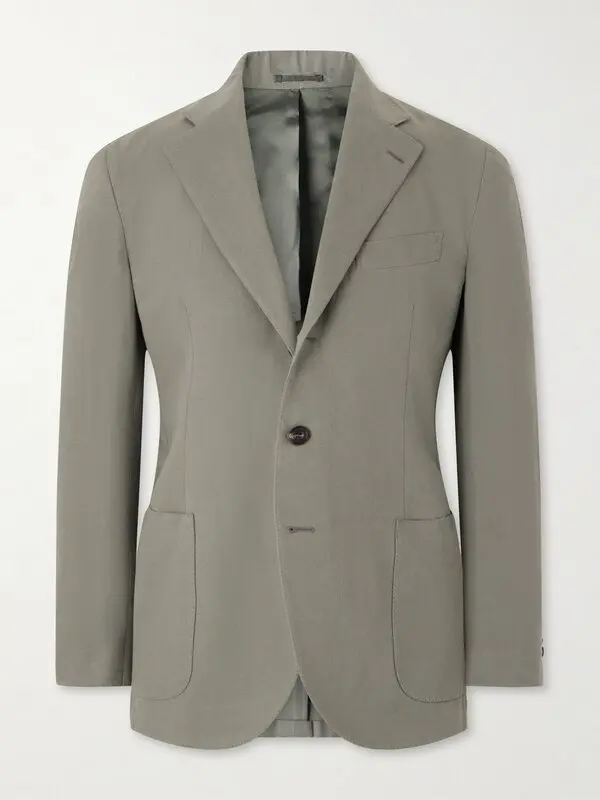 J. MUESER Waverly Cotton And Linen-blend Blazer - Green