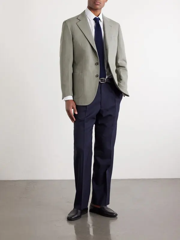 J. MUESER Waverly Cotton And Linen-blend Blazer