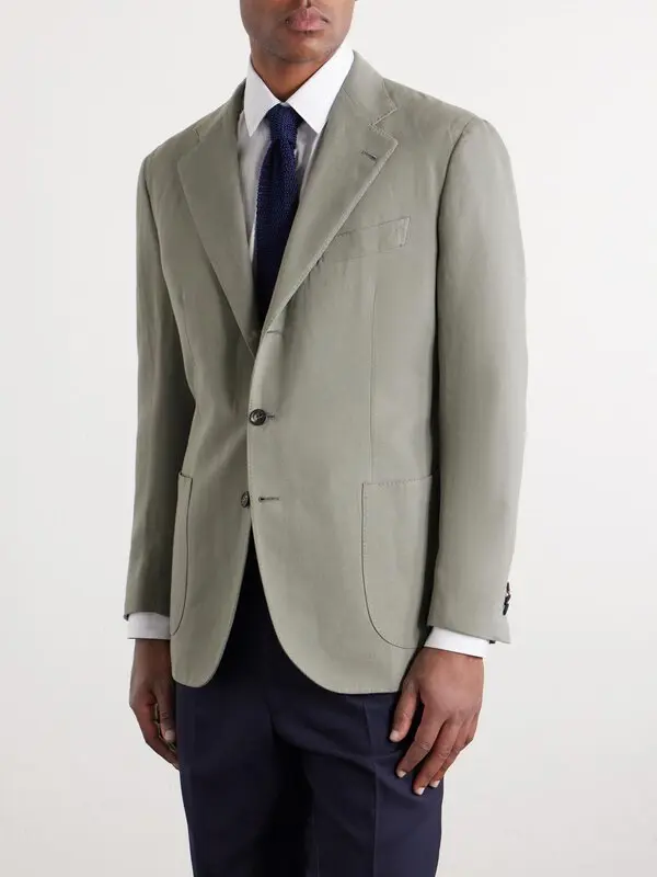 J. MUESER Waverly Cotton And Linen-blend Blazer