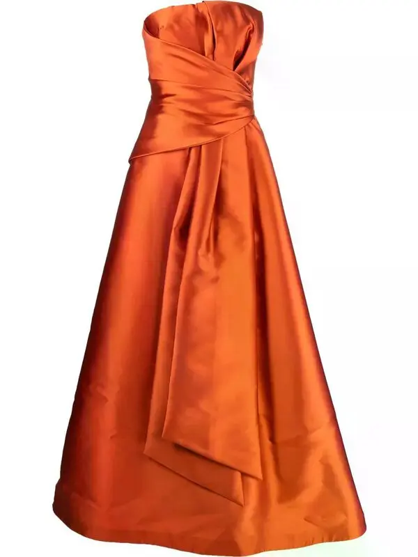 Alberta Ferretti Gathered-detail Strapless Gown