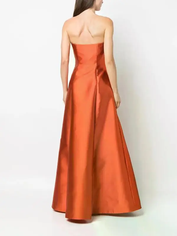 Alberta Ferretti Gathered-detail Strapless Gown