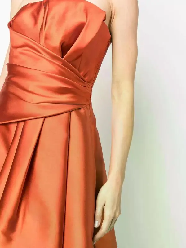 Alberta Ferretti Gathered-detail Strapless Gown