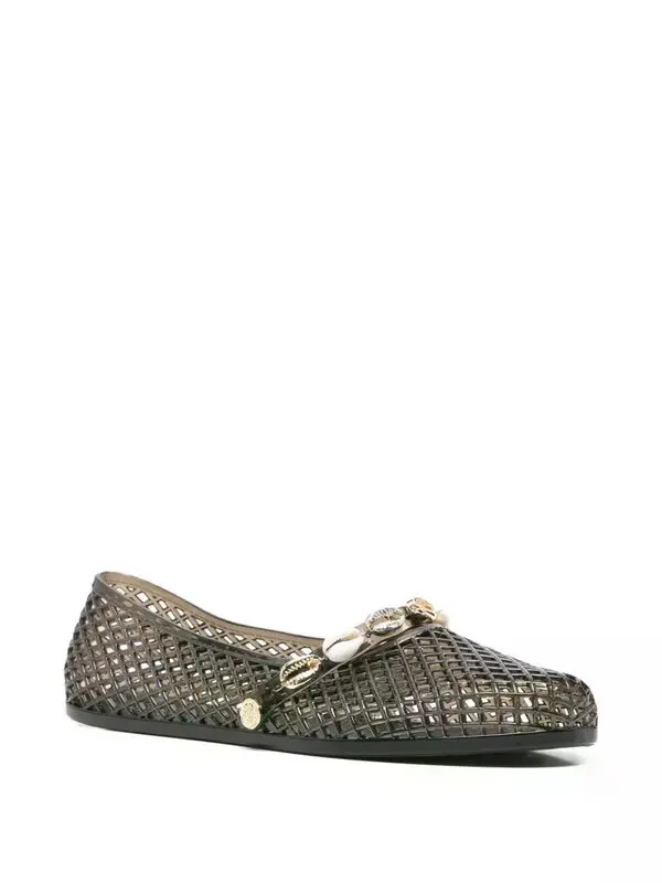 ANCIENT GREEK SANDALS Iro Shell-embellished Ballet Flats - White