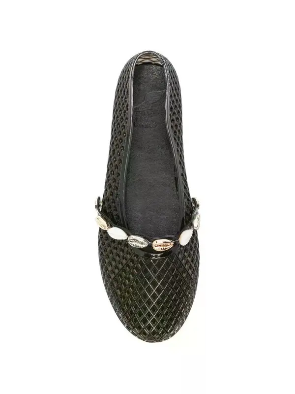 ANCIENT GREEK SANDALS Iro Shell-embellished Ballet Flats - White