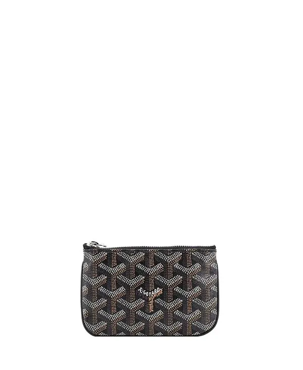 Goyard Nano Senat Zip Key Pouch Coated Canvas - Black