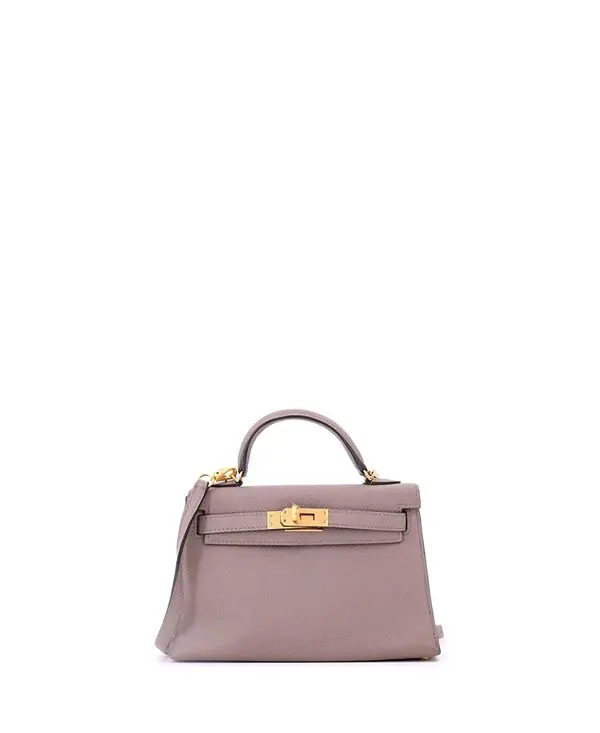 Hermès Kelly 20 Handbag Grey Epsom With Gold Hardware - Gris Asphalte