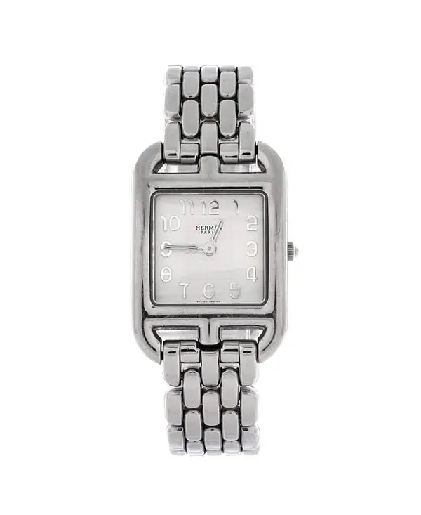 Hermès Cape Cod Quartz Watch In Stainless Steel 23mm - Dial Color: White