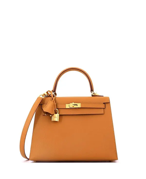 Hermès Kelly 25 Handbag Brown Epsom With Gold Hardware - Sesame