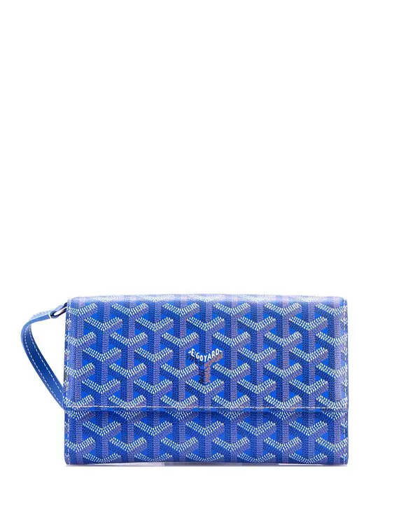 Goyard Varenne Continental Wallet With Strap Coated Canvas - Blue