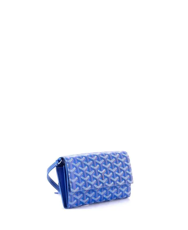 Goyard Varenne Continental Wallet With Strap Coated Canvas - Blue