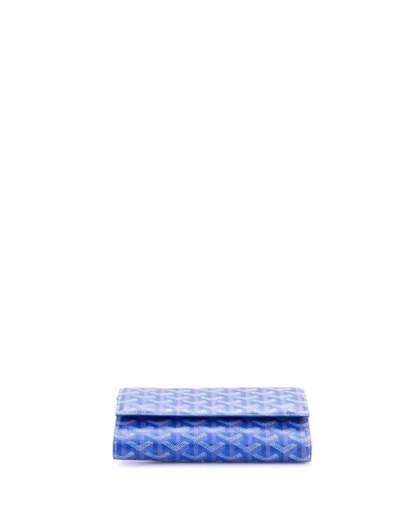 Goyard Varenne Continental Wallet With Strap Coated Canvas - Blue
