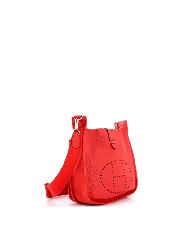 Hermès Pm Evelyne Gen Iii Clemence Leather Bag - Red