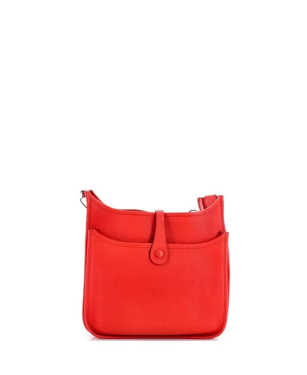 Hermès Pm Evelyne Gen Iii Clemence Leather Bag - Red