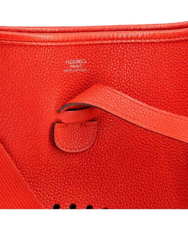 Hermès Pm Evelyne Gen Iii Clemence Leather Bag - Red
