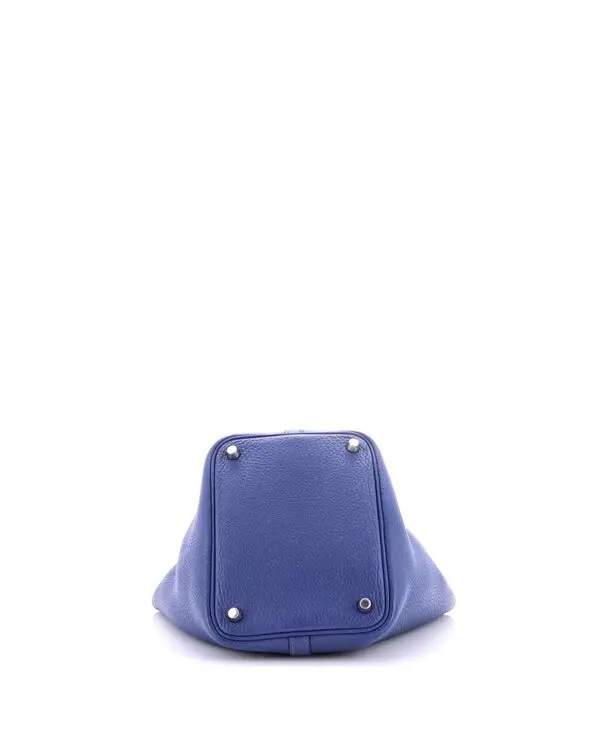 Hermès Pm Eclat Picotin Lock Bag Clemence - Blue/ Blue/ Red